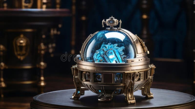 Sphere Time Travel Capsule Blue Glowing 7 - AI Generated Stock ...