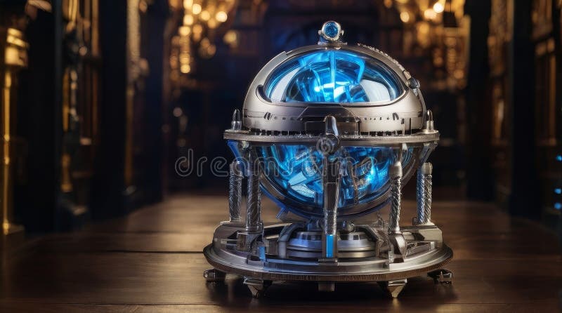 Sphere Time Travel Capsule Blue Glowing 6 - AI Generated Stock ...