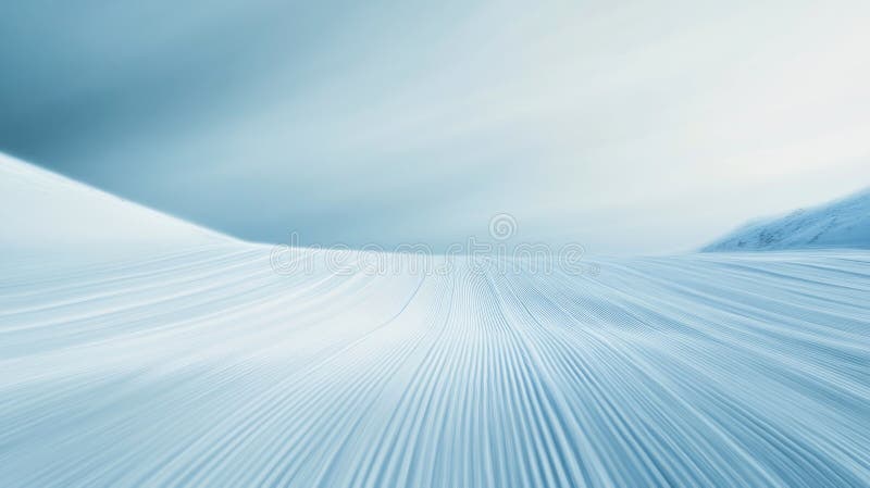 Ski Slope Perspective with Corduroy Patterns and Cool Winter Hues in ...