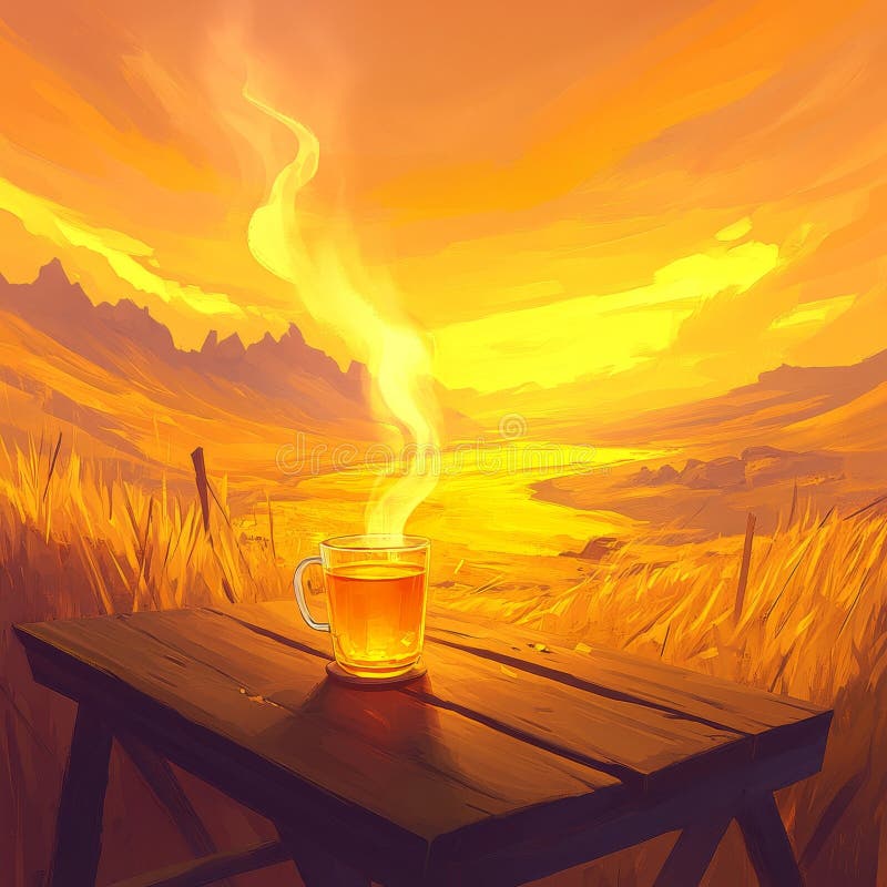 Experience the Soothing Ambiance of Golden Hour Tea, Where Warmth ...
