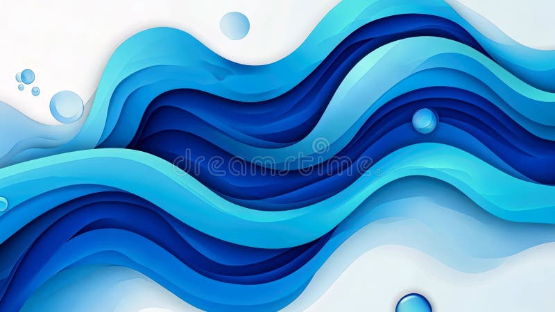Experience the Soothing Vibe of this Abstract Blue Wave Vector. Its ...