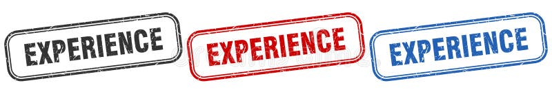 Experience Square Isolated Sign Set. Experience Stamp Stock Vector ...