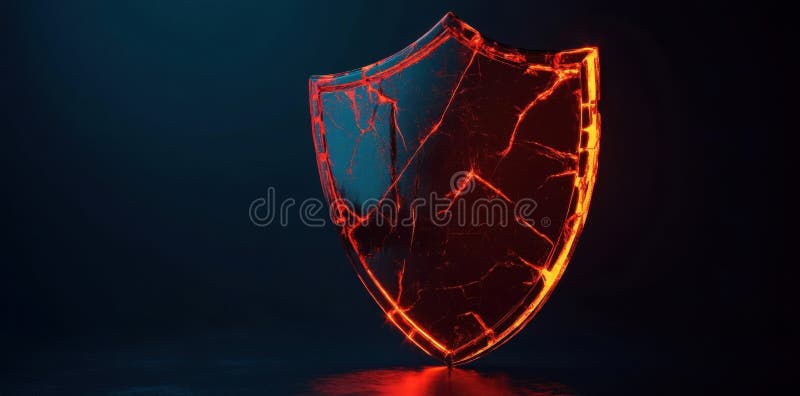 Experience Strength, a Shield in Vibrant Orange on a Blue Background ...