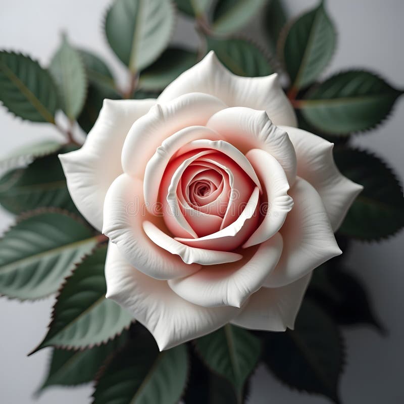 Blooming Elegance: Monochrome Rose Top View in Modern Studio Stock Illustration - Illustration ...