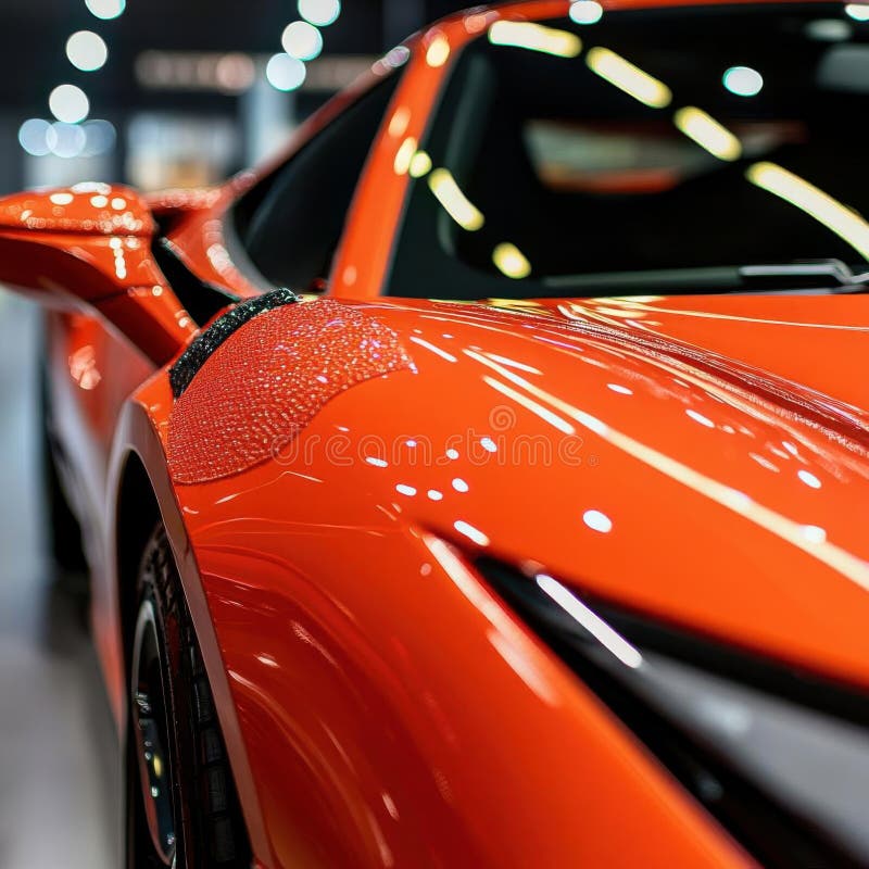 Experience Style, Close-up on Orange Auto with Aesthetic Design ...