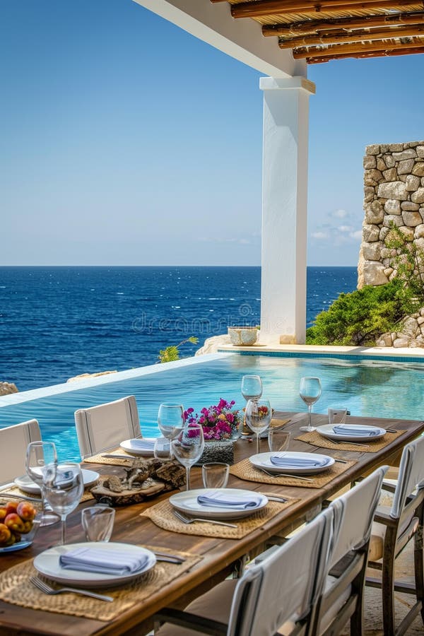 Luxurious Oceanfront Dining Experience at a Villa with Stunning Sea ...