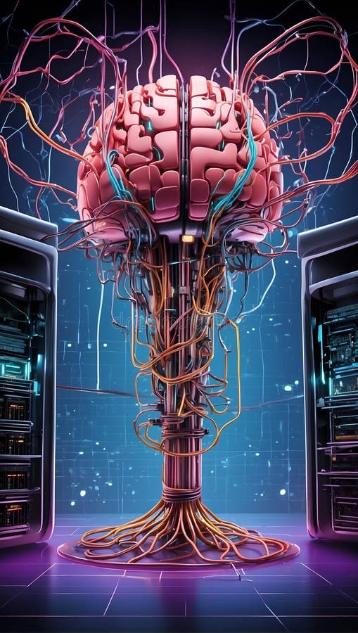 Synthetic Neurons: a Futuristic Dance of Data and Power. AI Generate ...