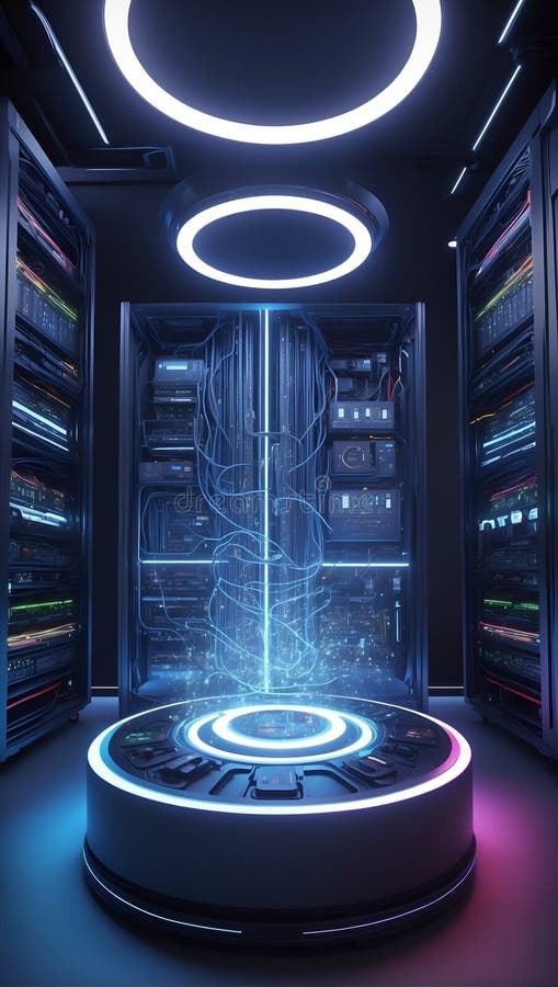 Tech Revolutions: QuantumQuotient S 3D Data Alchemy. AI Generate Stock Illustration ...