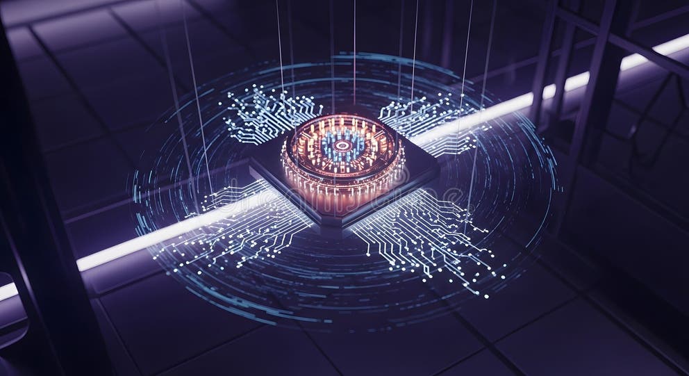 Quantum Leap: Intricate Network Surrounding a Futuristic Central ...
