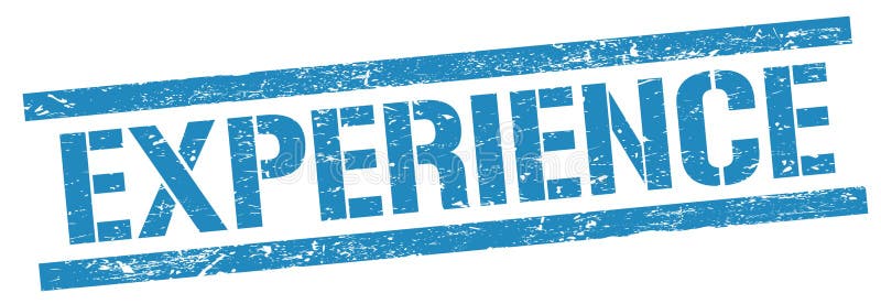 EXPERIENCE Text on Blue Grungy Rectangle Stamp Stock Illustration ...