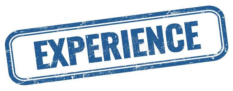 EXPERIENCE Text on Blue Grungy Vintage Stamp Stock Illustration ...