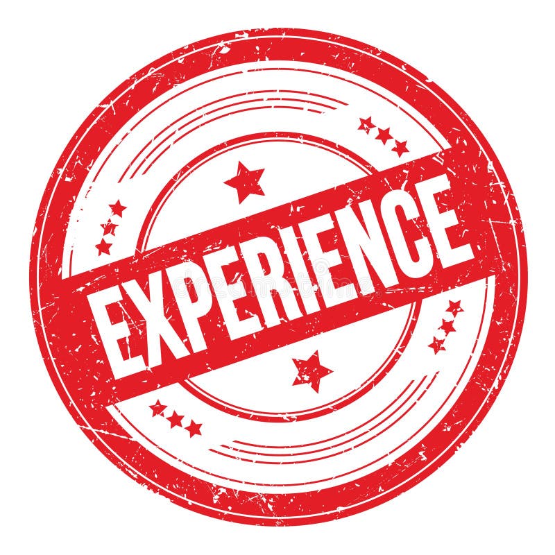 EXPERIENCE Text on Red Round Grungy Stamp Stock Illustration ...