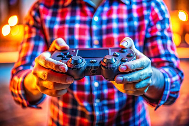 Immersive Gaming Handson Closeup View Stock Illustrations – 3 Immersive ...