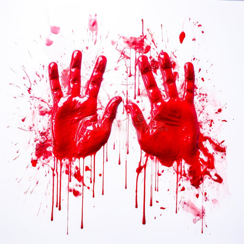 Bring on the Gore with Red Blood Splatter and Wet Handprint Imprint ...
