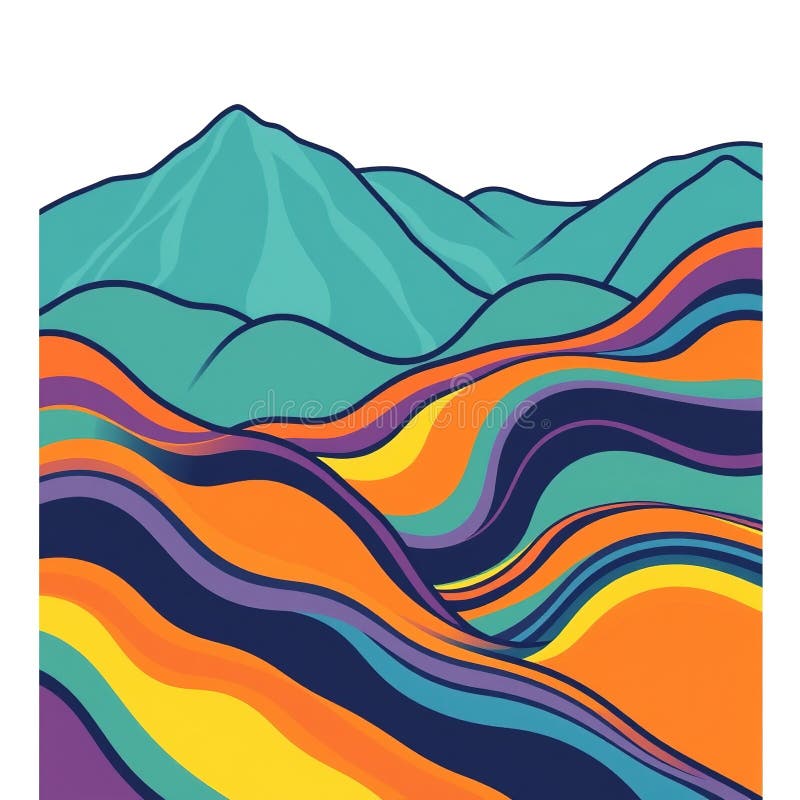 A Vibrant Journey Awaits Modern Travel Poster Design with Dynamic Wavy ...