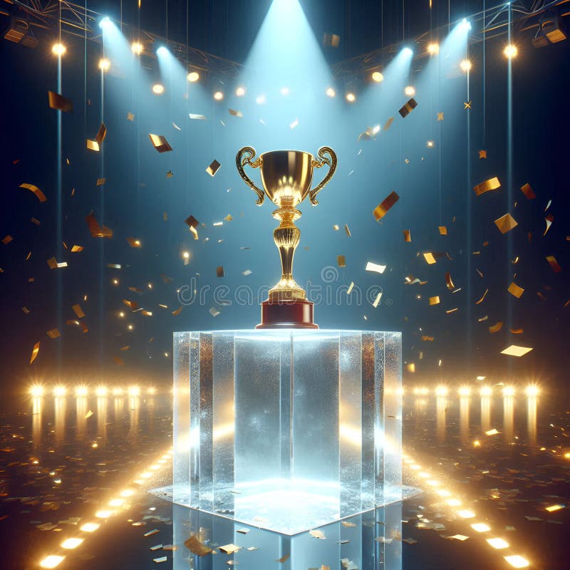 Trophy Showcase: Podium of Achievement and Congratulations, Generative ...