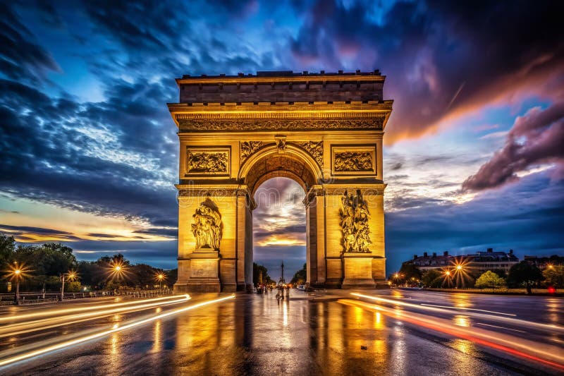 Parisian Icon Under the Moonlight a Stunning Nighttime Capture of the ...
