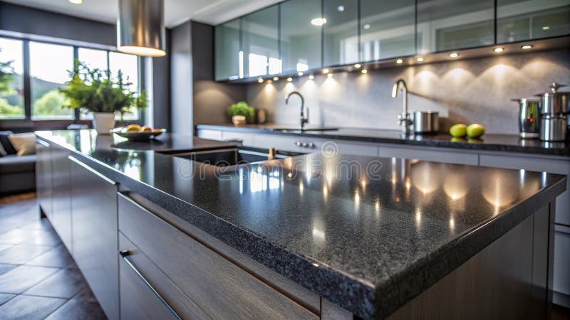 Sleek and Stylish Dark Gray Kitchen Countertops a Modern Design for a ...