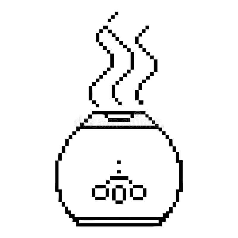 Aromatherapy Diffuser in Pixel Line Art Style Stock Illustration ...