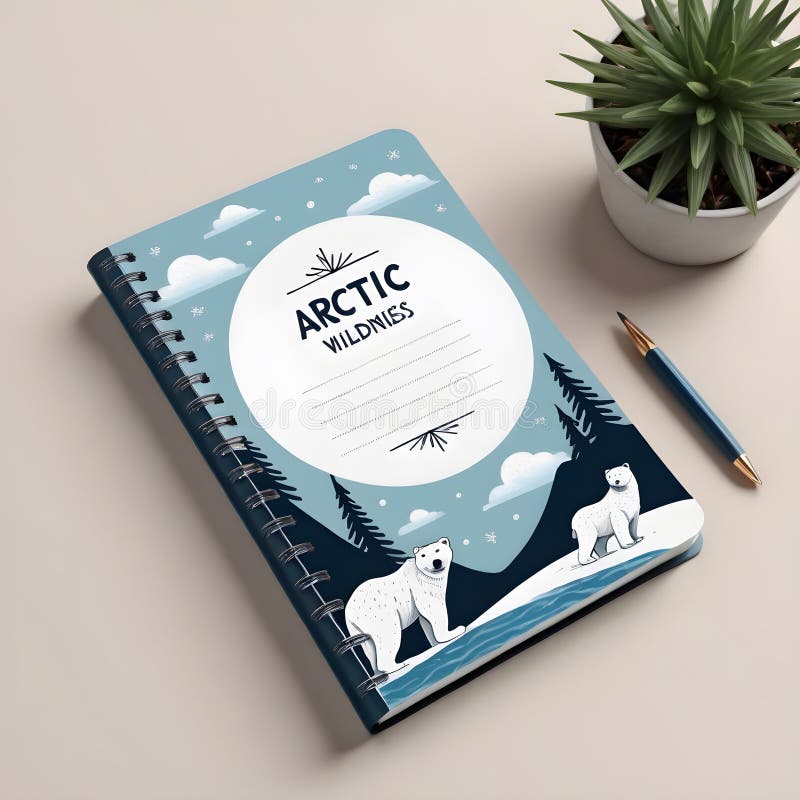Serene Arctic Journal Mockup Stock Illustration - Illustration of ...