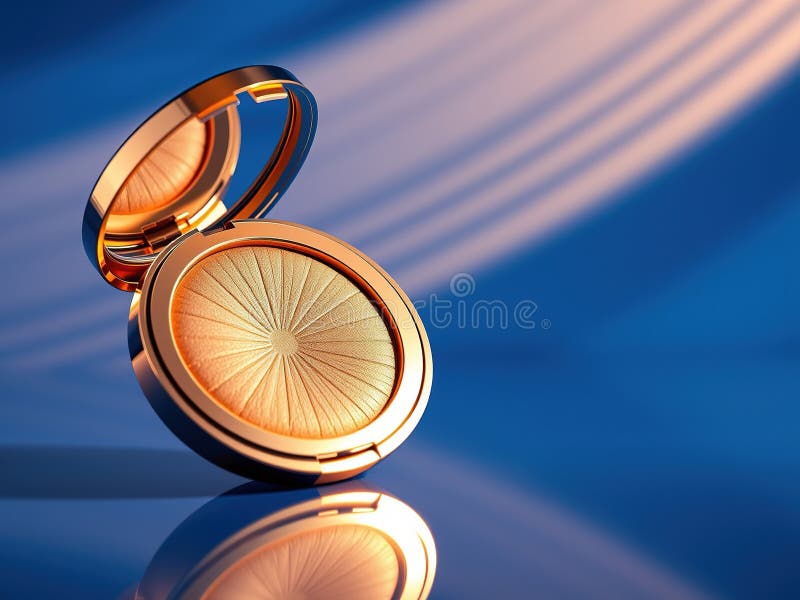 Luxurious Angled Bronzer Compact Metallic Gold Accents and a ...