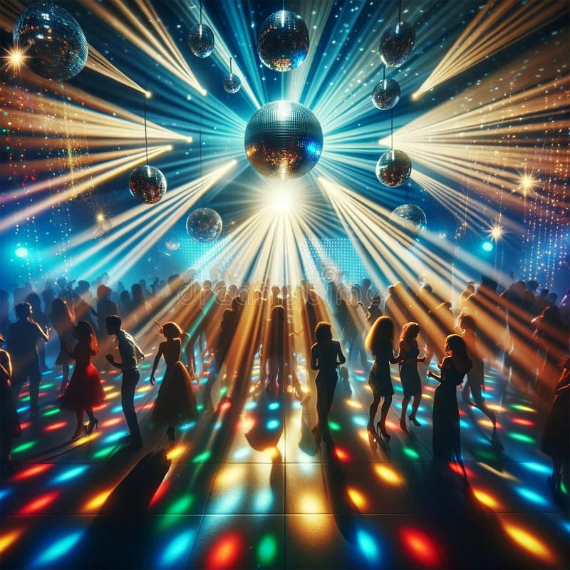 Dance Under the Lights: Disco Extravaganza in Full Swing Stock Photo ...