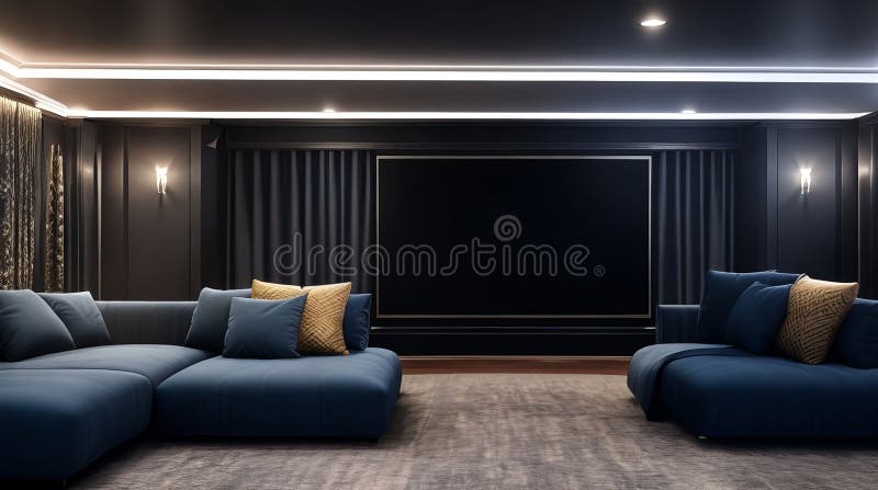 Experience the Ultimate Home Theater Room with a Spacious Big Couch ...