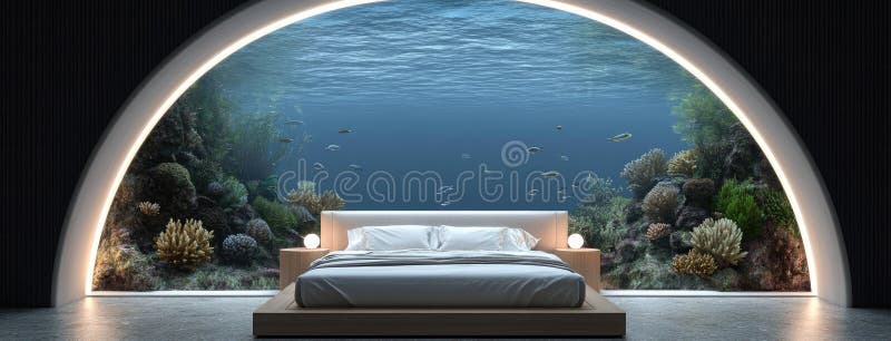 Experience a Unique Underwater Dome Bedroom, Featuring a Glowing Bed ...