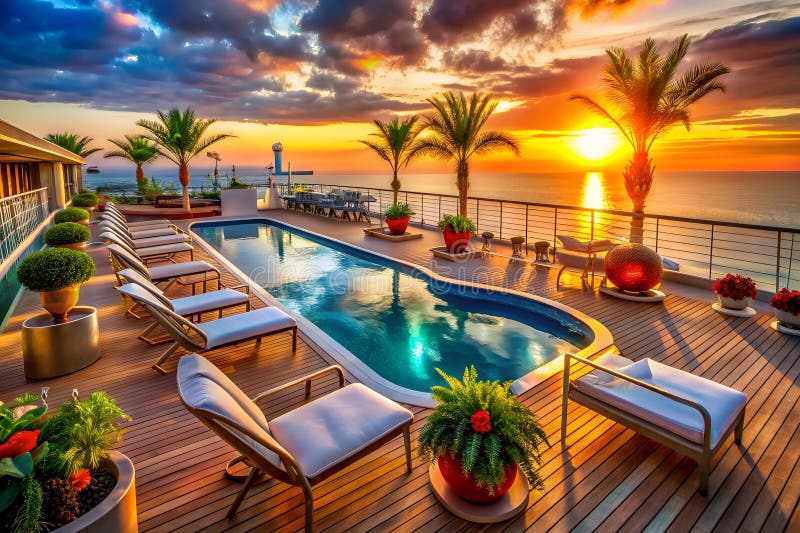 Luxurious Rooftop Pool Escape Unwind in Stunning Ocean Views Indulge in Opulent Comfort and ...