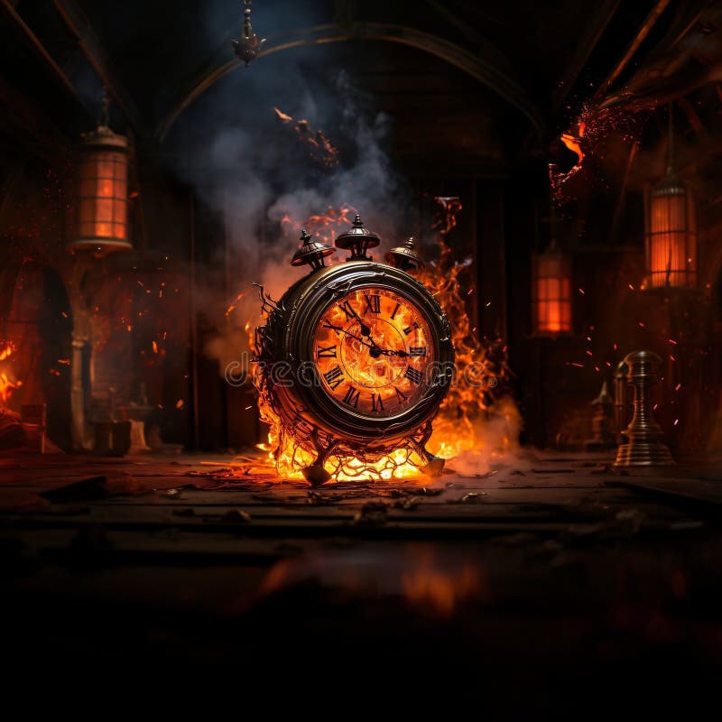 Time Running Out: Fiery Countdown Begins Stock Illustration ...