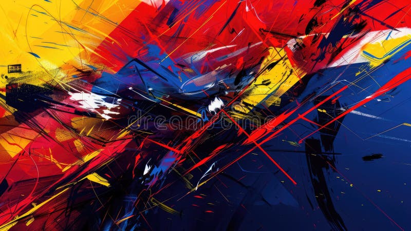 Experience the Vibrancy of Dynamic Abstract Art, Featuring Sharp Lines ...