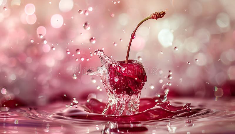 "Cherry Waterfall Splash: Liquid Explosion Design" Stock Illustration ...