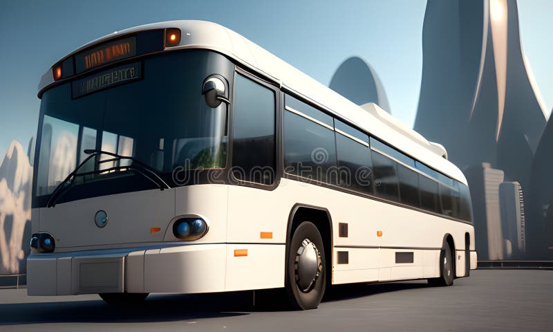 A Vibrant Bus in the Future. Generative AI Stock Illustration ...