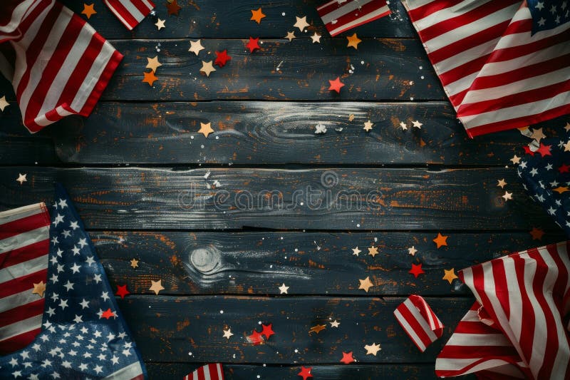 Columbus Day Celebration with American Flags Stock Illustration ...