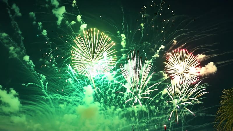 Spectacular Fireworks Show Illuminating the Night Sky in Vibrant Colors ...