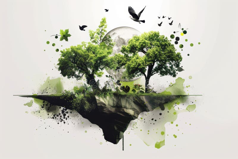 Experience the Vibrant and Lively Nature Art Featuring Beautiful Trees ...