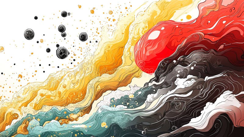Experience a Vibrant Splash of Color and Fluidity with this Abstract ...