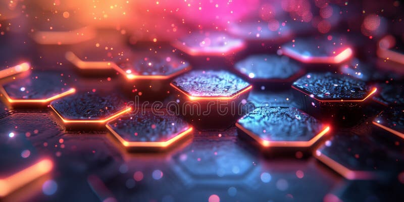 Experience a Vibrant Visual Delight with a Hex Grid Featuring Glowing ...