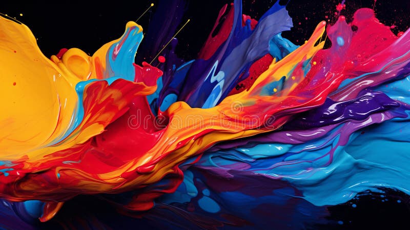 Vivid Splashes of Paint Abstract Expressionism Stock Illustration ...