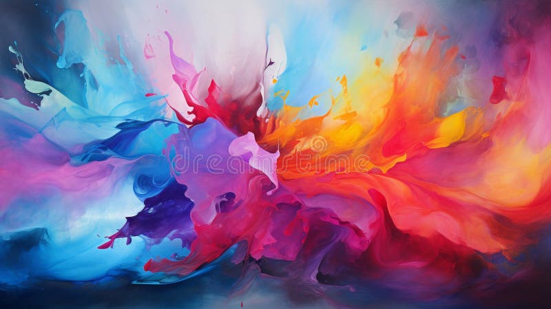 Vivid Splashes of Paint Abstract Expressionism Stock Illustration ...