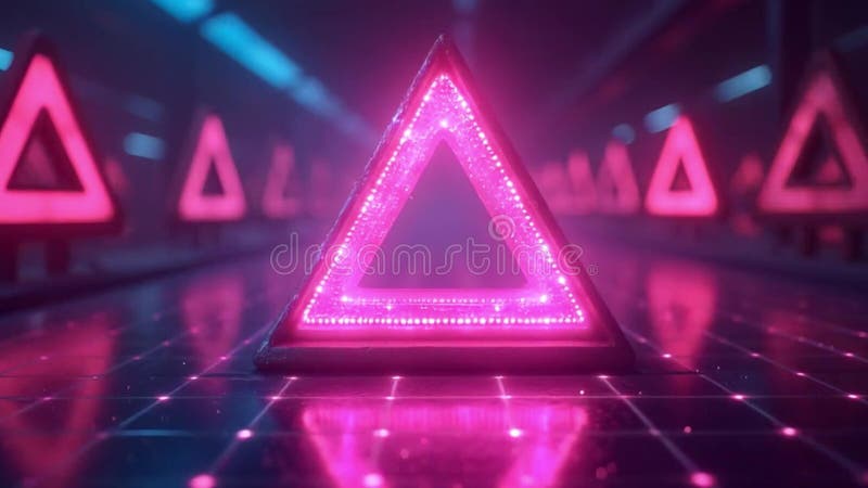Futuristic Neon Triangle Tunnel: Immersive Digital Experience with ...