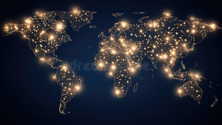 Experience a Visual Representation of a Global Network Connection Map ...