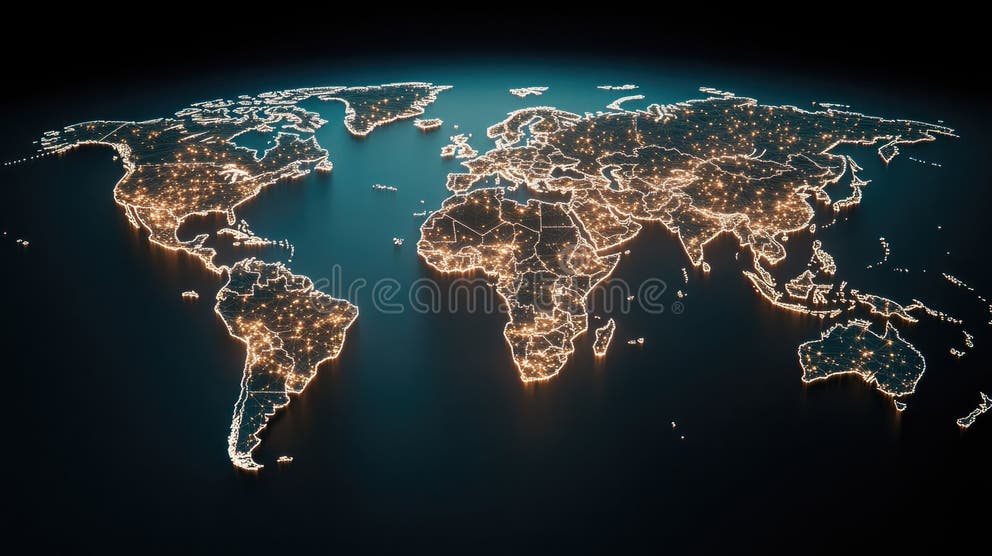 Experience a Visual Representation of a Global Network Connection Map ...