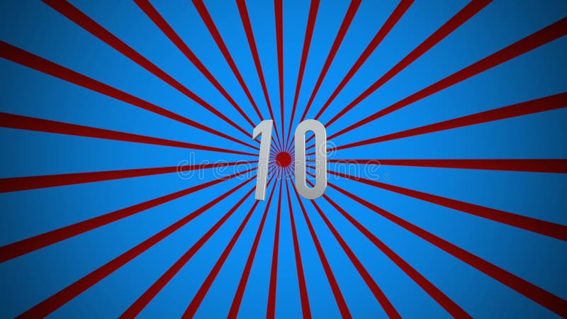 Dynamic Countdown with Red and Blue Radiant Lines Stock Video - Video ...