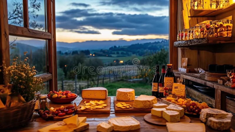 A Cozy Kitchen View with an Inviting Cheese Platter and Beautiful ...
