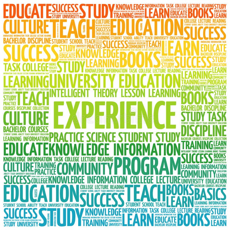 Experience word cloud stock illustration. Illustration of help - 205814765