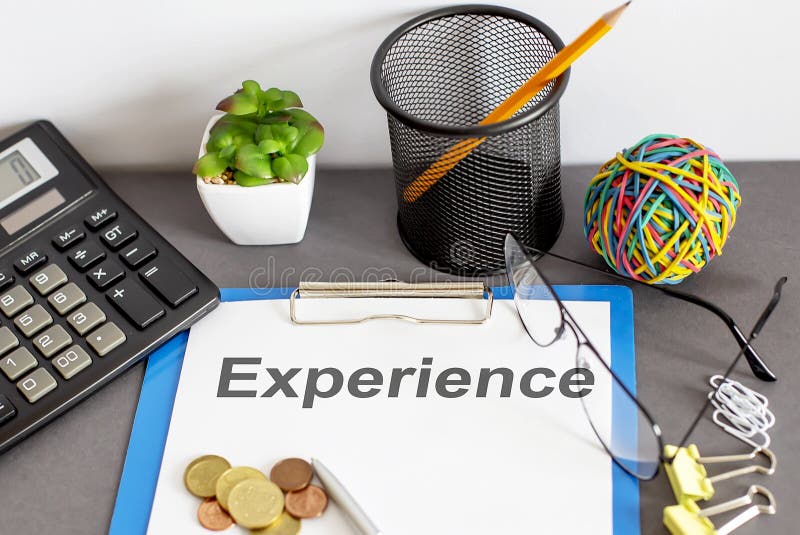 EXPERIENCE Written on the Paper with Office Tools Stock Photo - Image ...