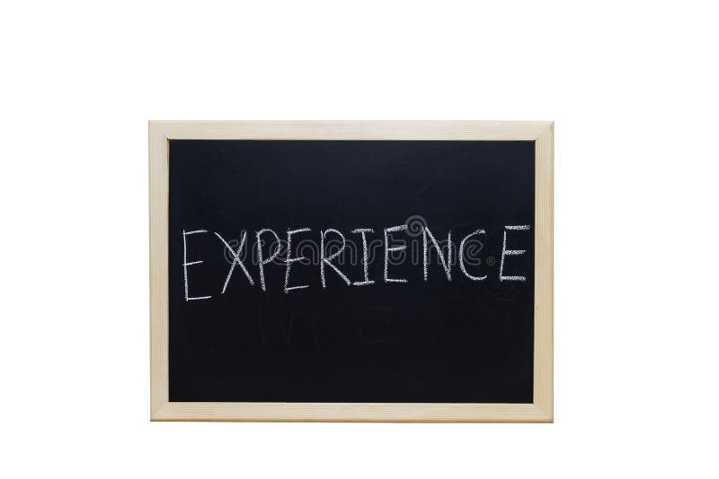 EXPERIENCE Written with White Chalk on Blackboard Stock Photo - Image ...
