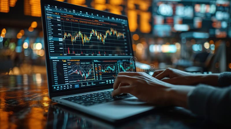 Experienced Businessman Looking at Financial Data with Graphics and ...