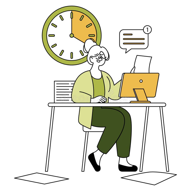 Older Businesswoman. Flat Vector Illustration Stock Vector ...